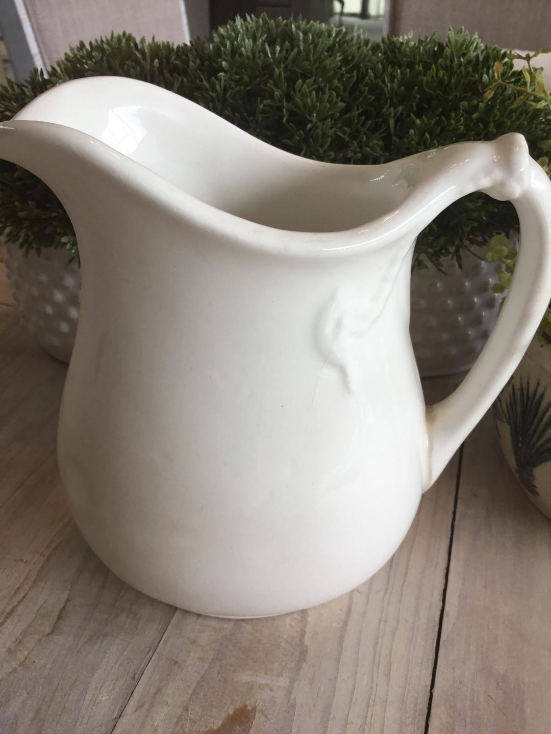 Ironstone Milk Pitcher 6” Chunky White - Etsy