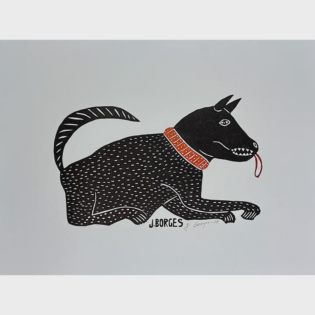 J Borges 26” Woodblock Print Pet Dog #28 Brazil - Etsy