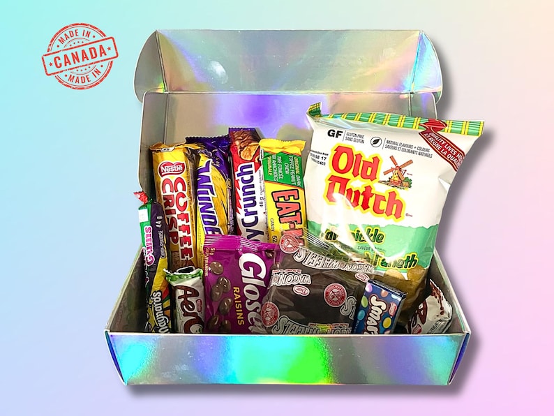 Canadian Candy & Chip Sampler Gift Box | Classic Canadian Snacks Gift ...