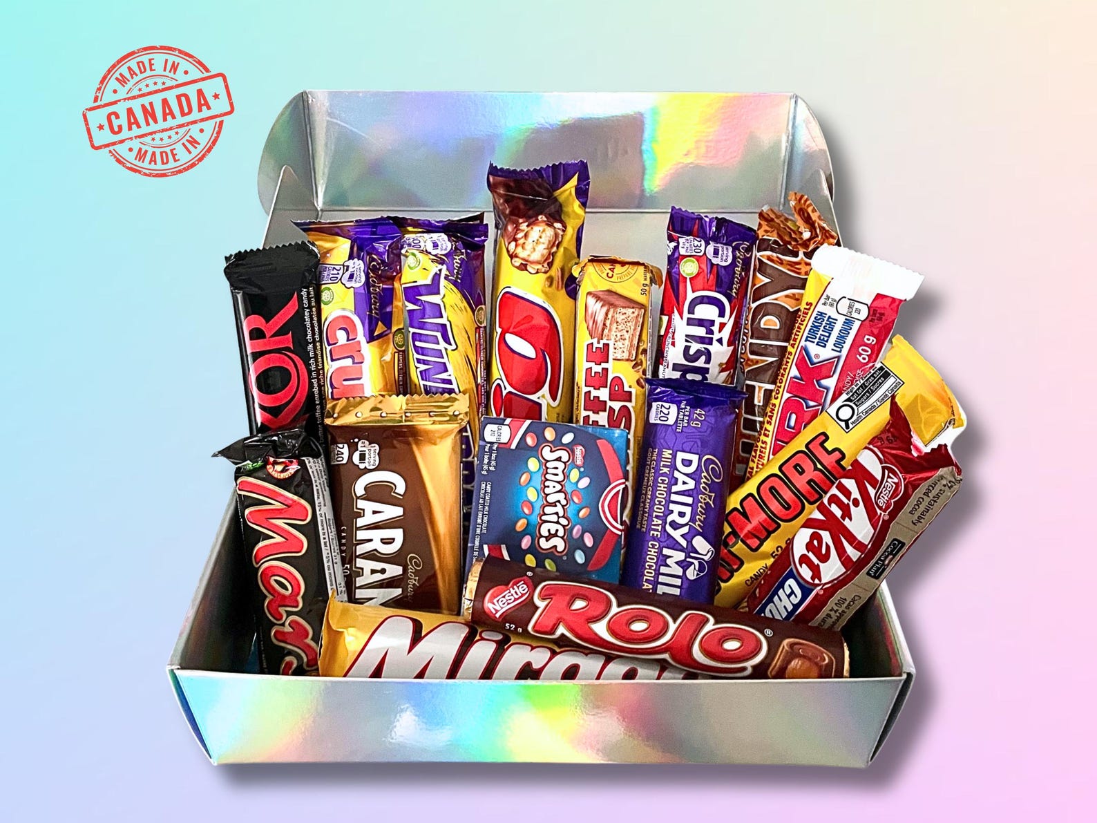 Canadian Chocolate Bars Gift Box | 16 Full Size Canadian Candy Bars ...