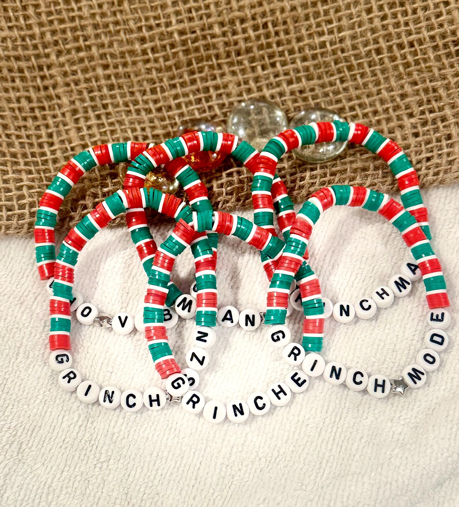 Universal Studios Grinch Inspired Clay Beaded Bracelet — Vibrant ...