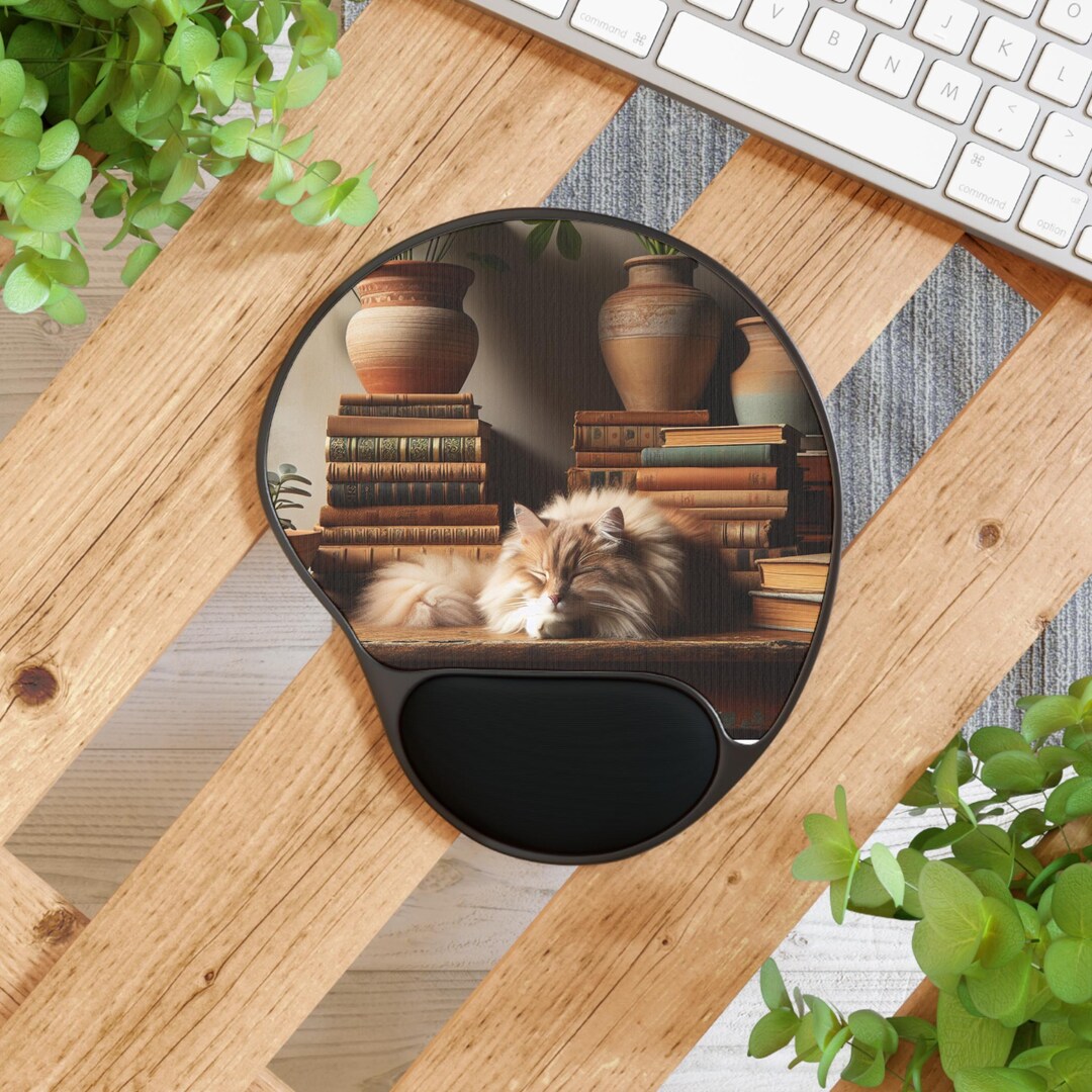 Cozy Cat Mouse Pad, Laptop Accessory, Home Office Decor, Cat Lover Gift ...