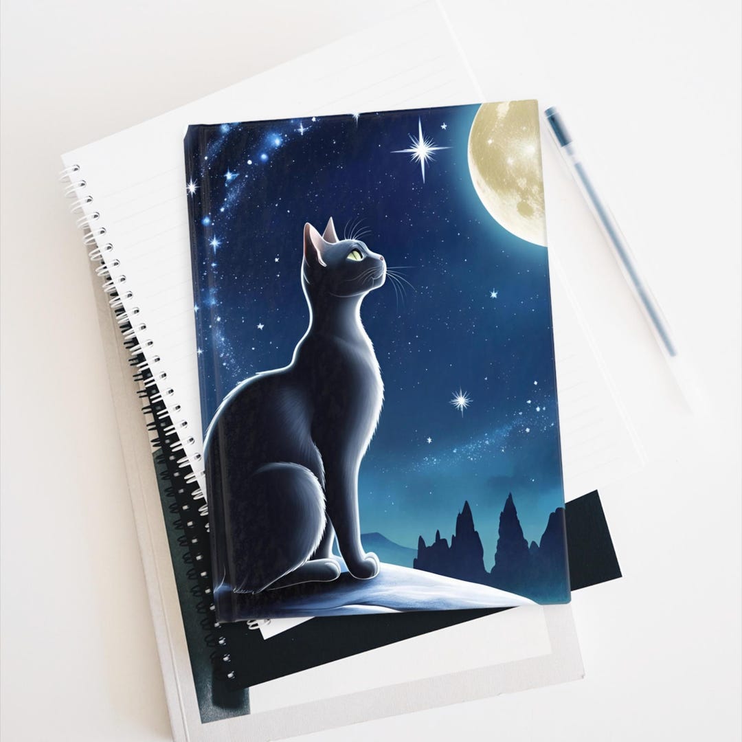Celestial Cat Journal, Night Sky Notebook for Writing, Pet Lovers ...