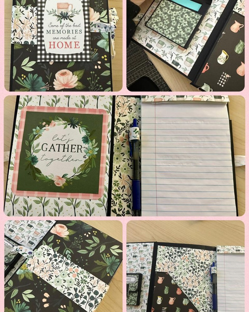 5x8 Notebook and Post It Holder With Pocket - Etsy