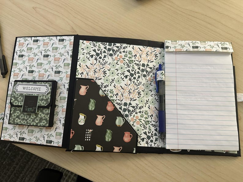 5x8 Notebook and Post It Holder With Pocket - Etsy