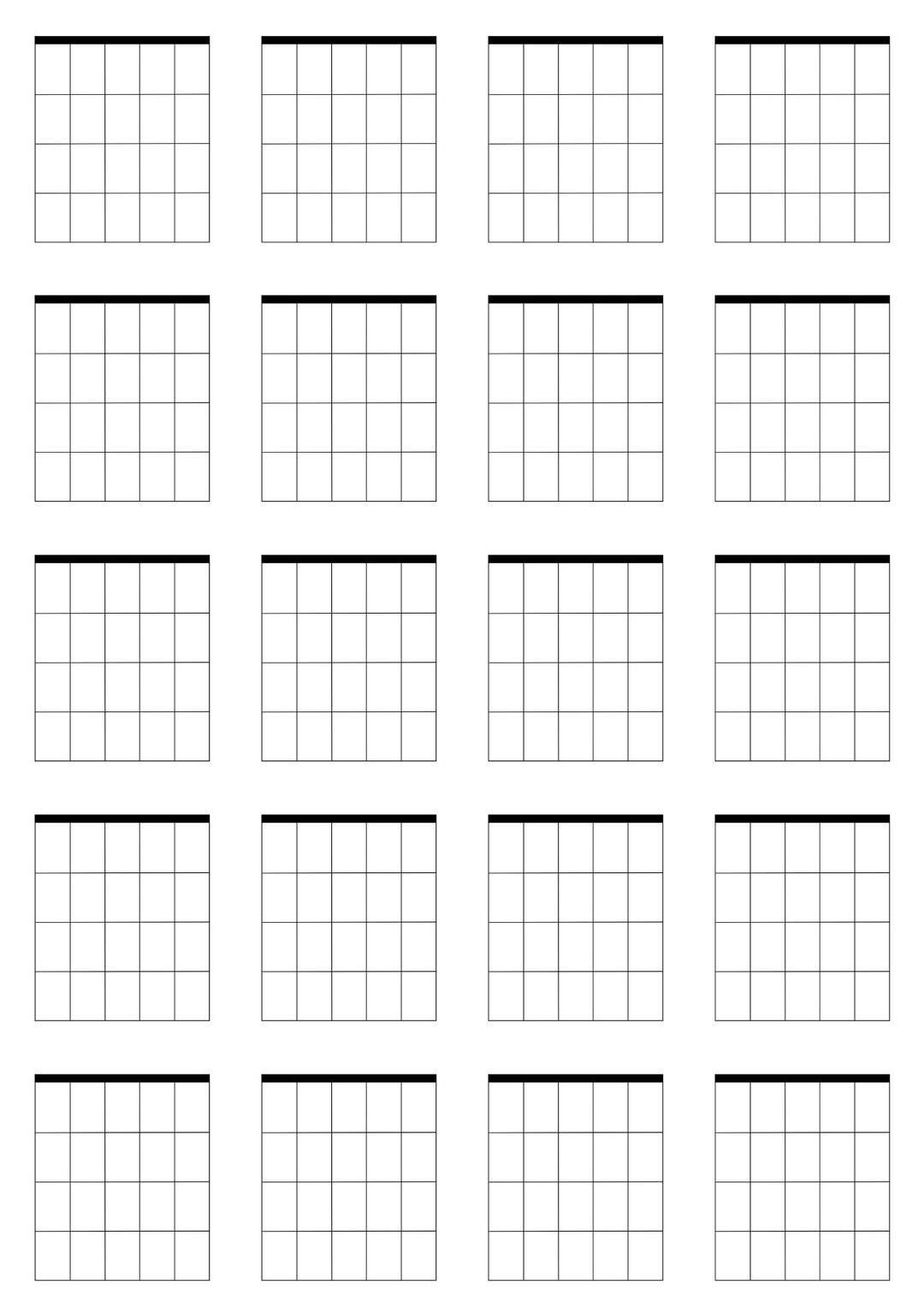 Blank Guitar Chord Chart - A4 - Printable - Etsy Australia