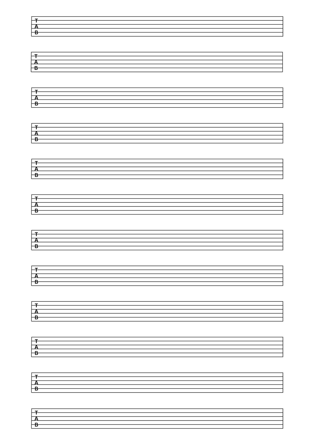 Blank Guitar Tab Sheet - A4 - Printable - Etsy
