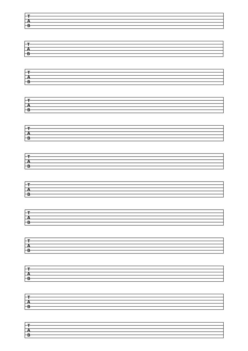 Blank Guitar Tab Sheet - A4 - Printable - Etsy