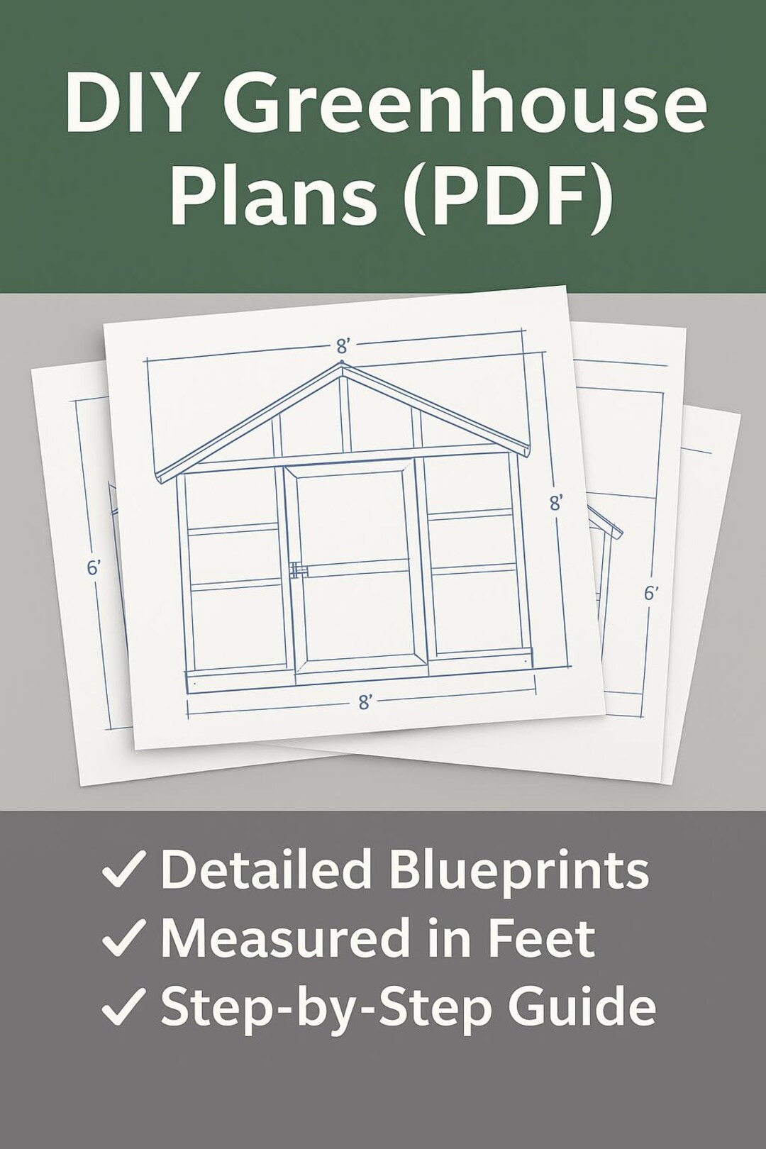 8x12 DIY Greenhouse Plans: Step-by-step PDF Blueprints (digital ...