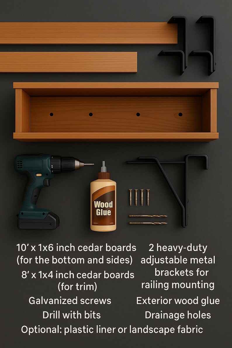 Railing Planter Box DIY Garden - Etsy