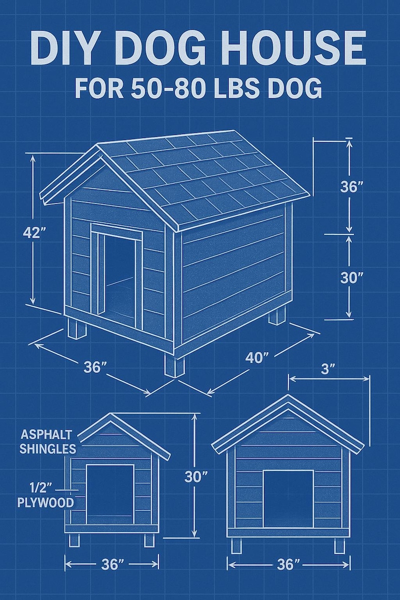 DIY Dog House Plans - Etsy