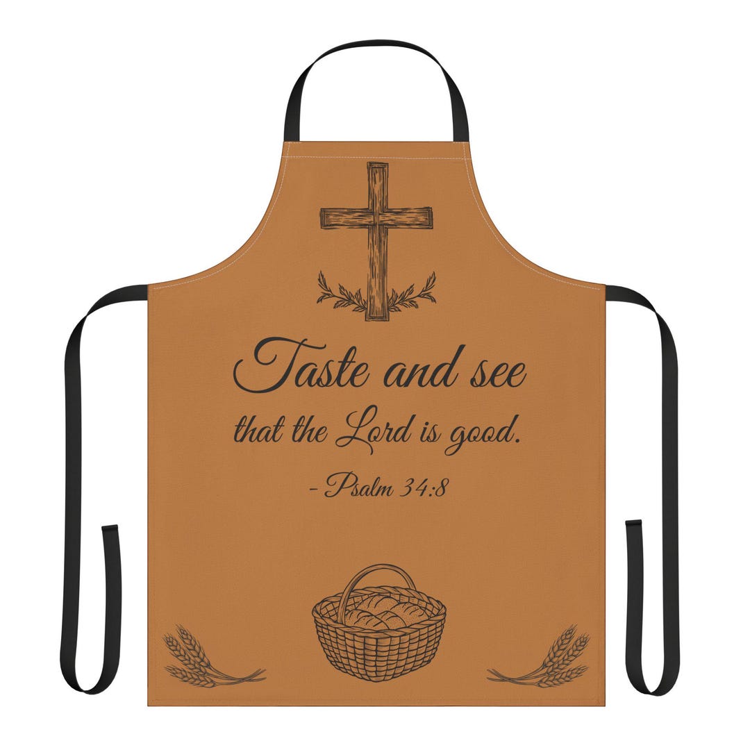 Faith Inspired Apron, Religious Cooking Cover, Blessed Kitchen Smock ...