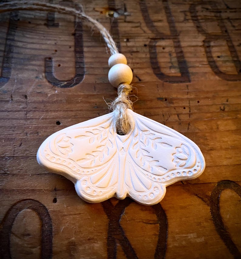 Handmade Ceramic Luna Moth Car Diffuser - Natural Essential Home Oil ...