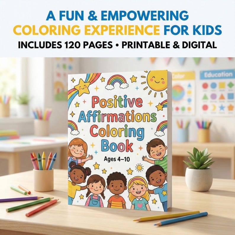 Positive Affirmations Coloring Pages for Kids – 120 Confidence Building ...