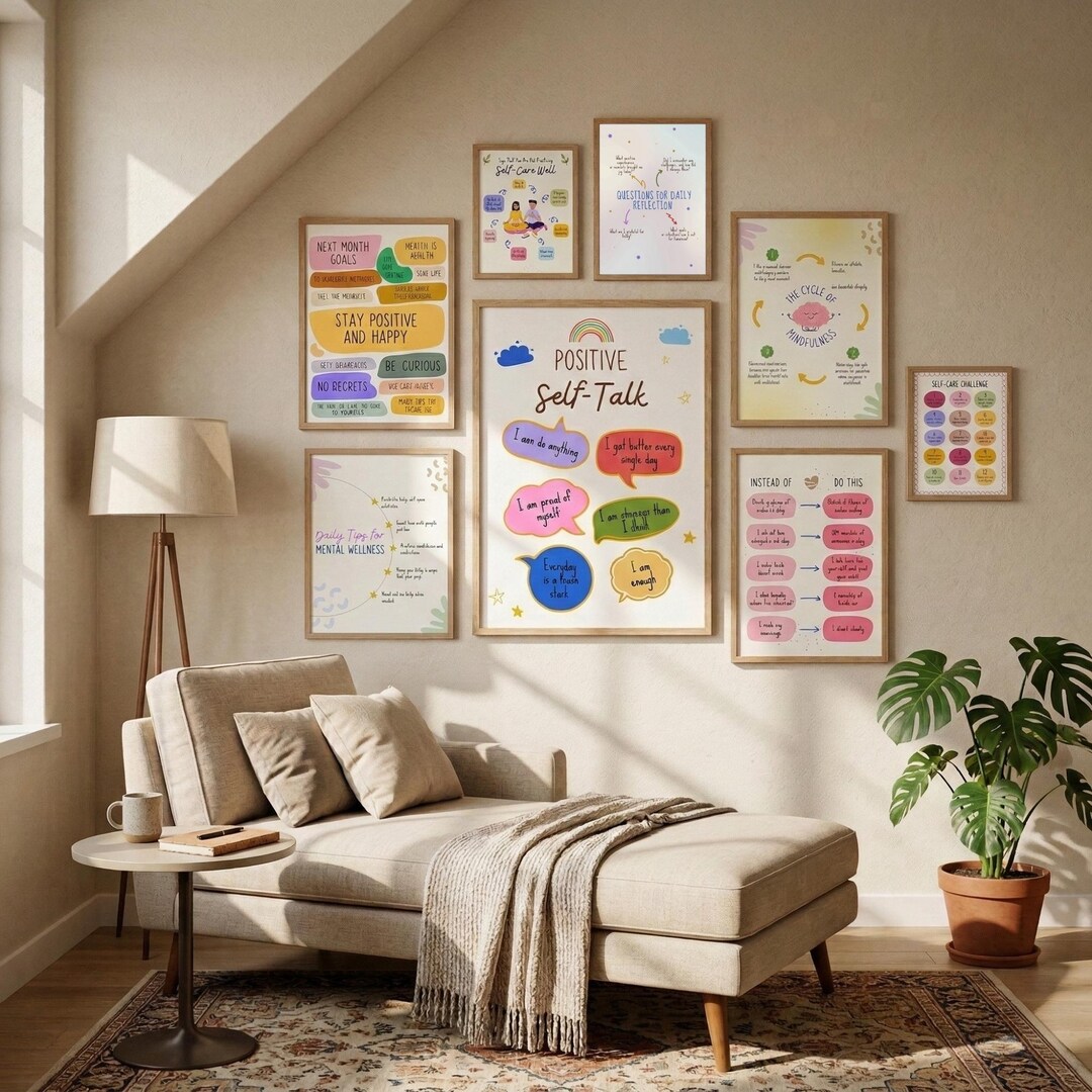 Mental Health Poster Set | SEL Classroom Decor, Calm Corner Prints, CBT ...