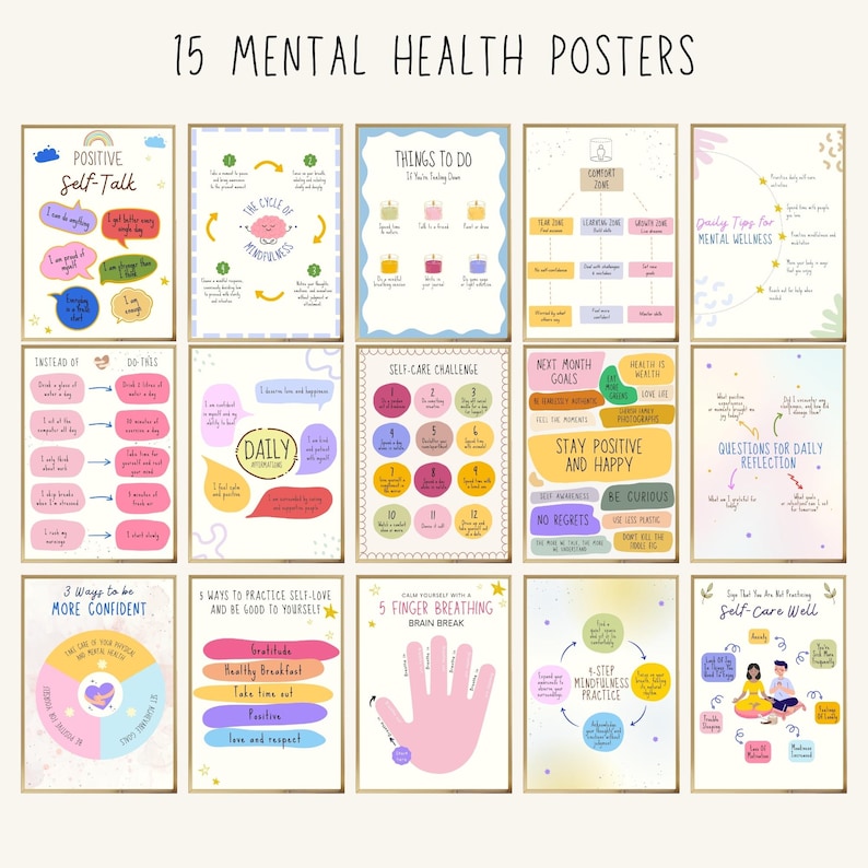 Mental Health Printable Bundle | Therapy Office & Counselor Decor ...
