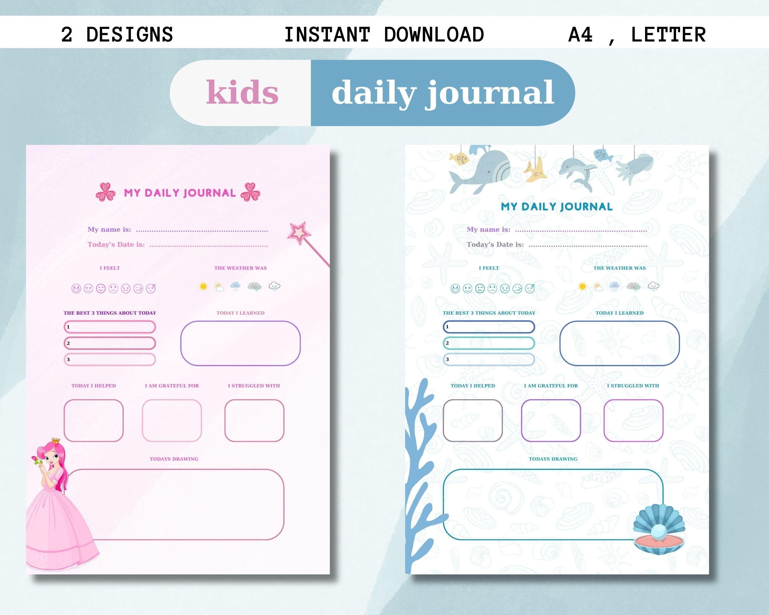 Kids Daily Journal Printable / Journal for Kids / Diary for Children ...