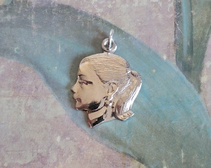 Vintage CCC Sterling Silver Profile Girl Daughter Granddaughter Charm ...