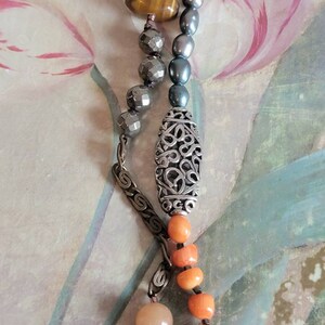 Vintage Silpada Spice Box Sterling Silver Coral Shell Tiger's Eye ...