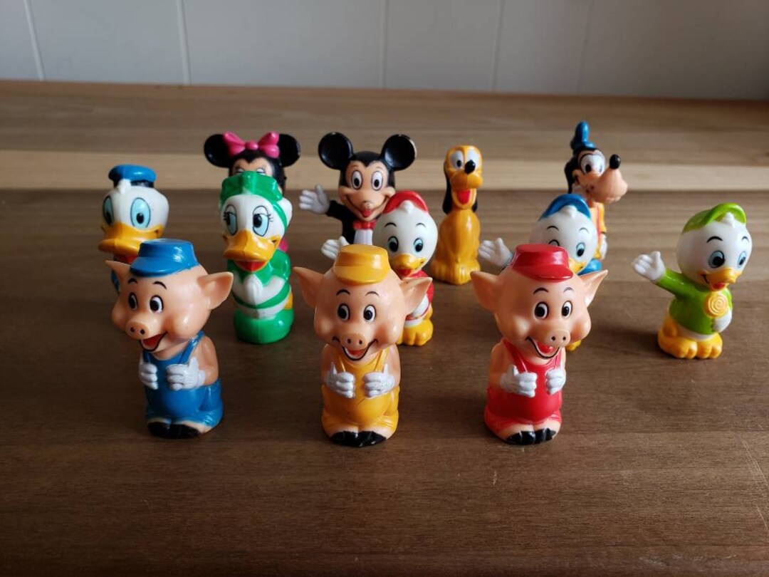 Vintage Lot of 12 Disney Pencil Toppers 1970s Mickey Mouse Minnie Goofy ...