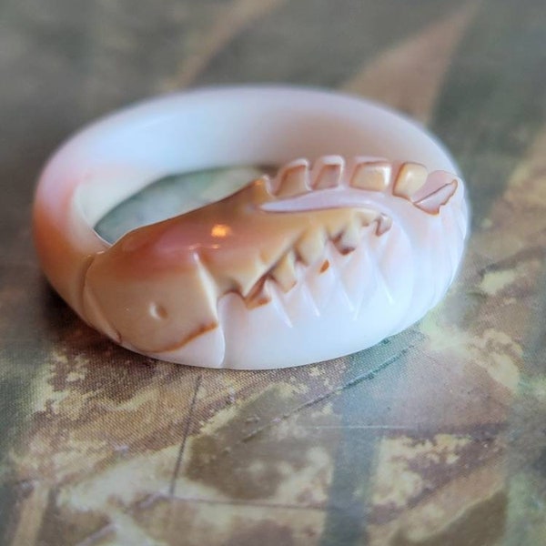 Carved Shell Ring - Etsy