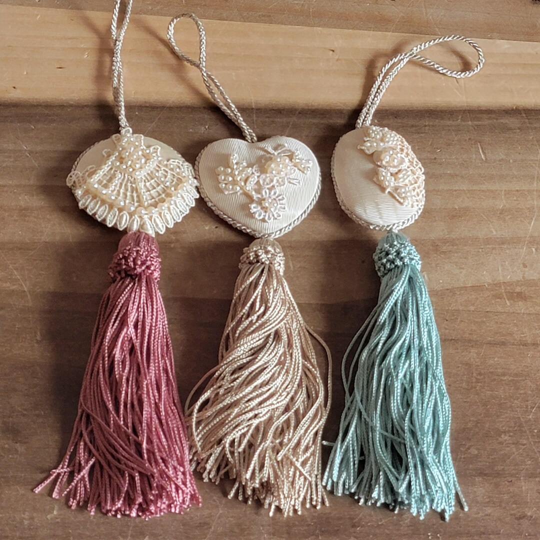 Vintage Marcela, Florida Set of 3 Christmas Tree Ornaments With Tassels ...