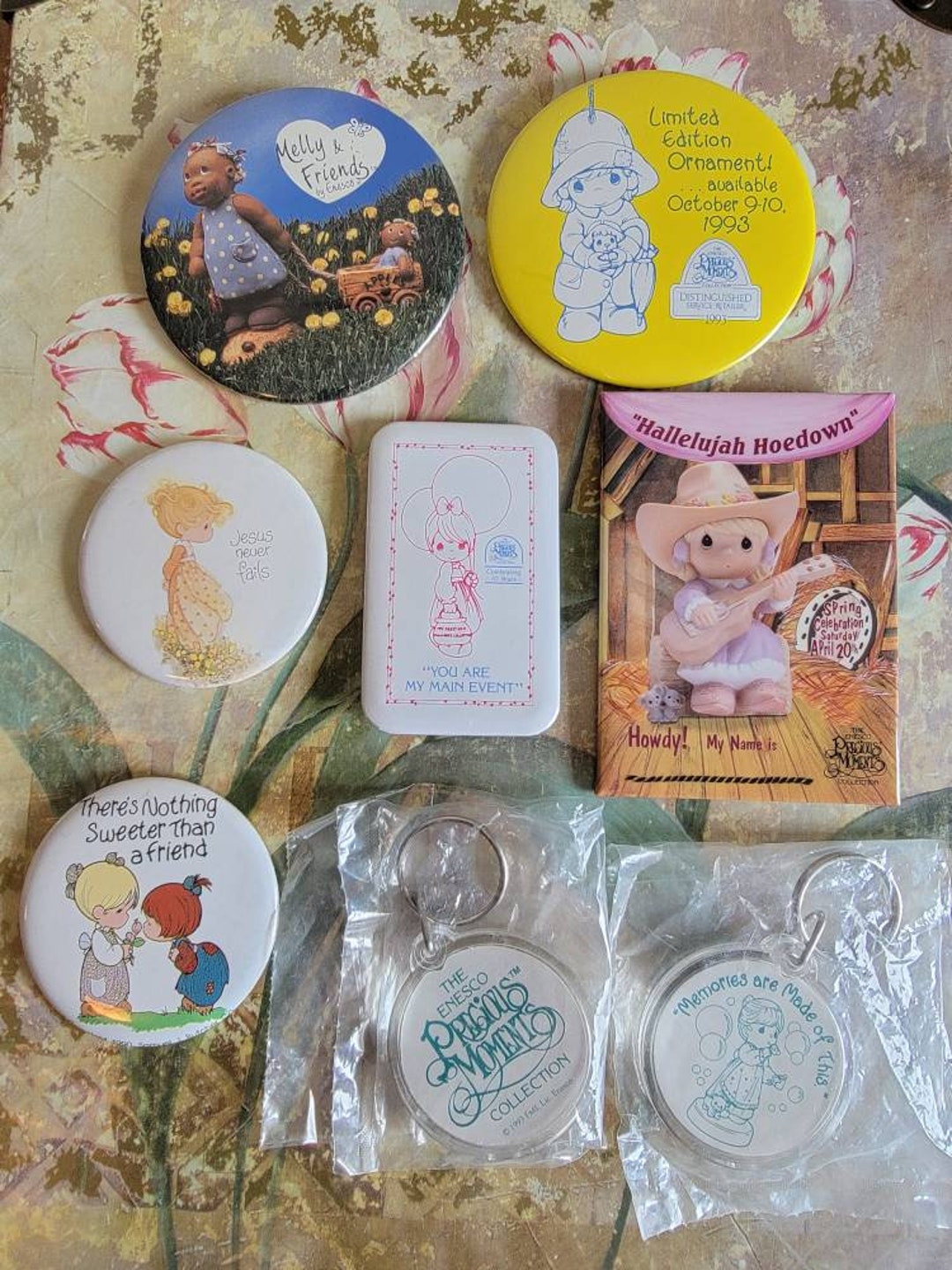 Vintage Precious Moments Pins, Keychains & Pocket Mirrors - 1980s/90s ...