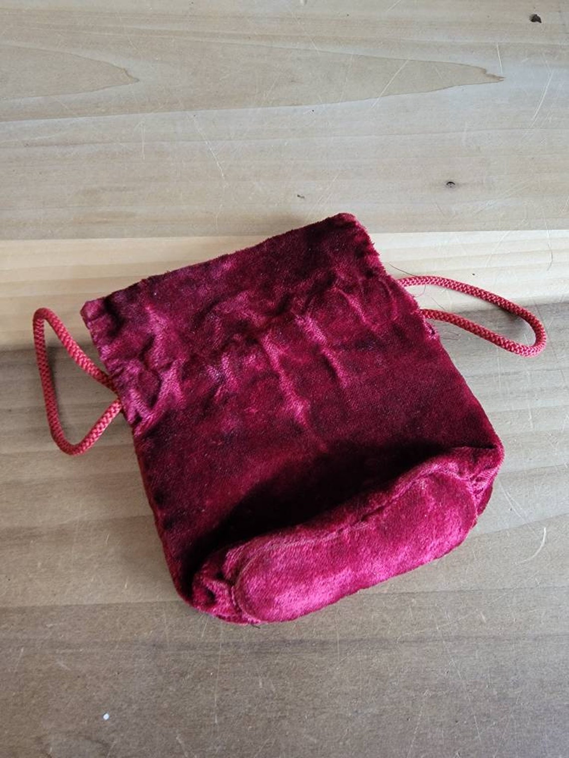 Vintage Antique Victorian Burgundy Velvet Drawstring Pouch Bag | Etsy