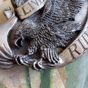 Vintage Bergamot Brass Works Belt Buckle Born to Ride Eagle 1981 Made ...