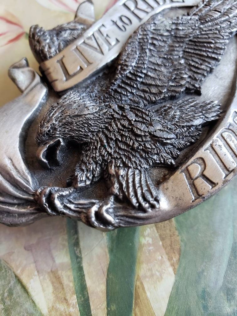 Vintage Bergamot Brass Works Belt Buckle Born to Ride Eagle | Etsy
