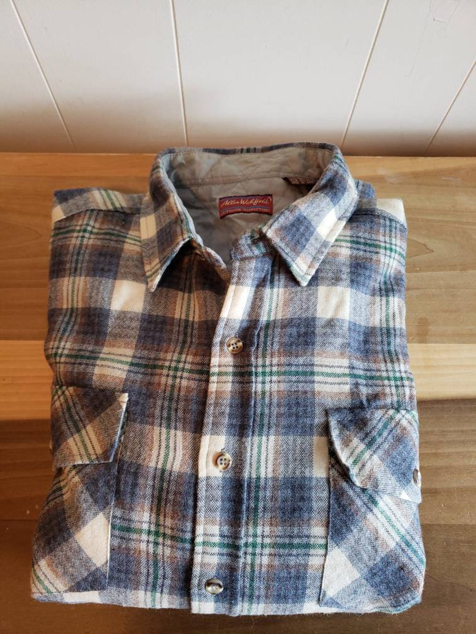 Vintage Allen Wickfield Outdoor Outfitters Wool Blend Quilted Plaid ...