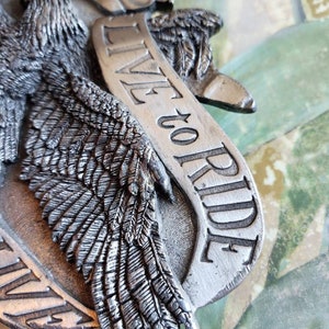 Vintage Bergamot Brass Works Belt Buckle Born to Ride Eagle 1981 Made ...