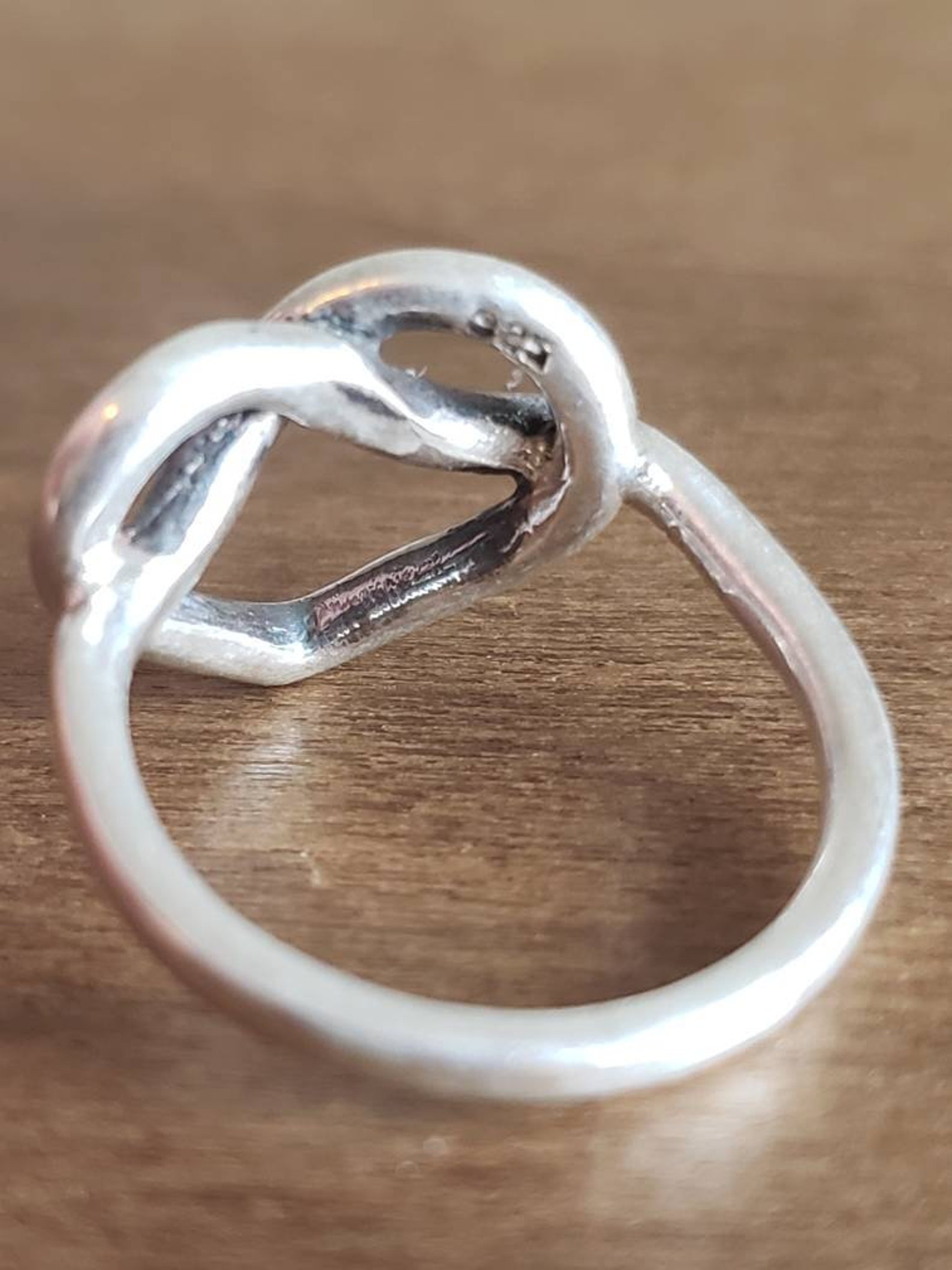 Vintage Sterling Silver Heart Love Knot Promise Ring - Etsy