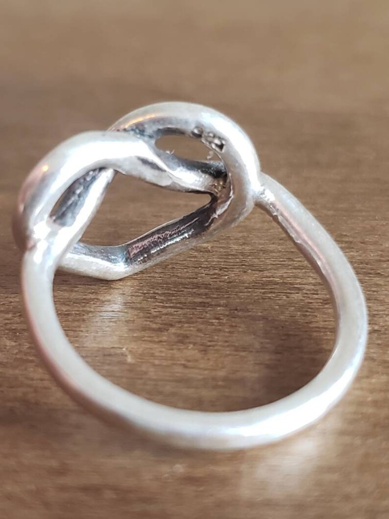 Vintage Sterling Silver Heart Love Knot Promise Ring - Etsy