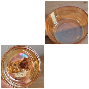 Vintage Jeanette Peach Lusterware Carnival Glass Powder Jar Trinket Box ...