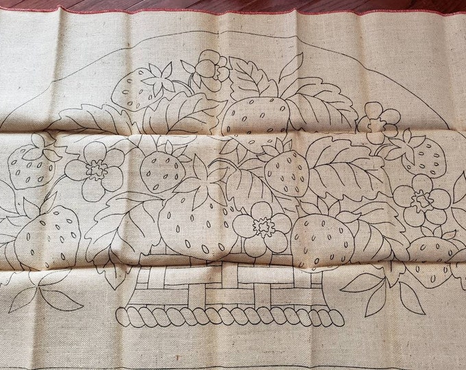 Vintage Joan Moshimer Craftsman Basket of Strawberries Hooked Rug ...
