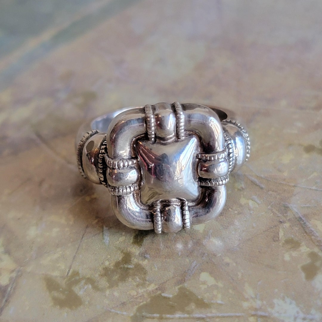 Vintage Signed Judith Jack Sterling Silver Ring 925 Statement Piece ...