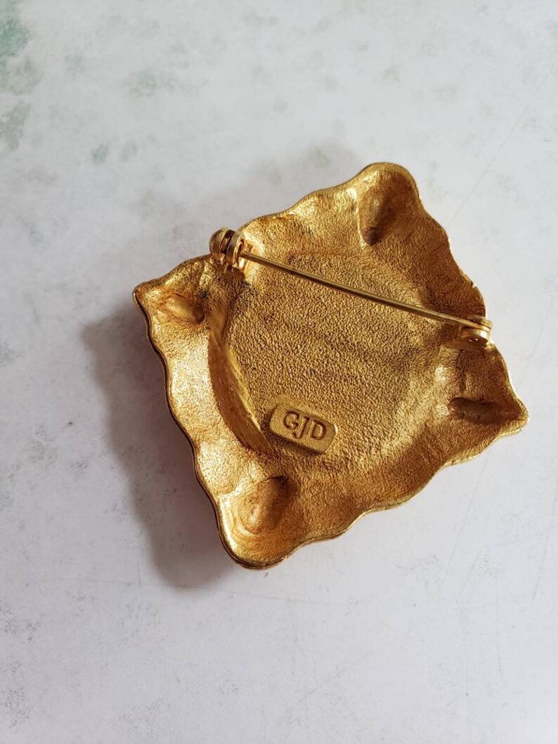 Vintage GJD Brooch Pin Gold Tone Metal Costume Jewelry Blue Sunstone - Etsy