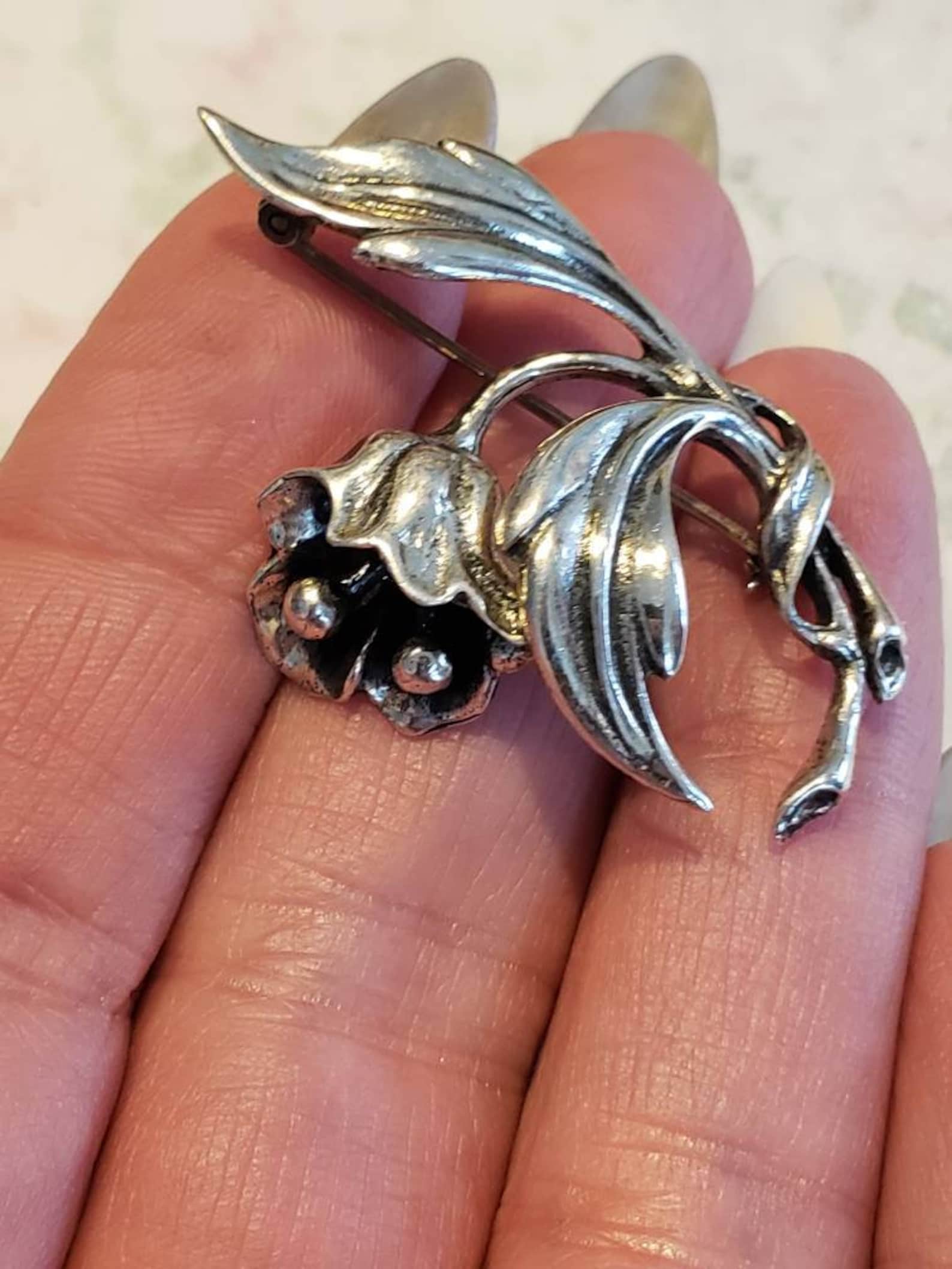 Vintage Danecraft Sterling Silver Flower Brooch Pin 925 Mother's Day - Etsy
