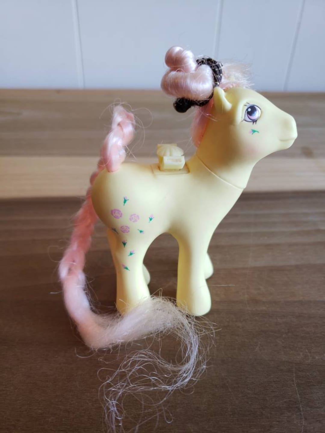 Vintage My Little Pony Flutter Pony Rosedust 1980s Hasbro Yellow With ...