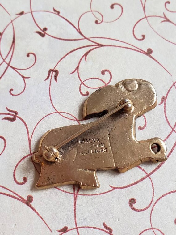 Vintage Alva Museum Replicas Gold Tone Pin Brooch Rab… - Gem