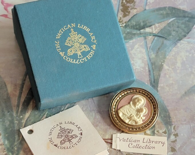 Vintage Vatican Library Collection Gold Tone Metal Saint Anthony Brooch ...