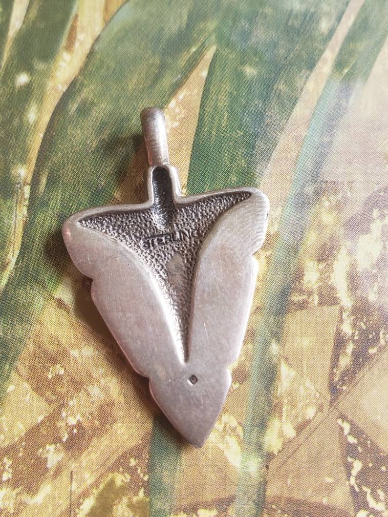 Vintage Arrowhead Pendant Sterling Silver Turquoise Mosaic - Etsy