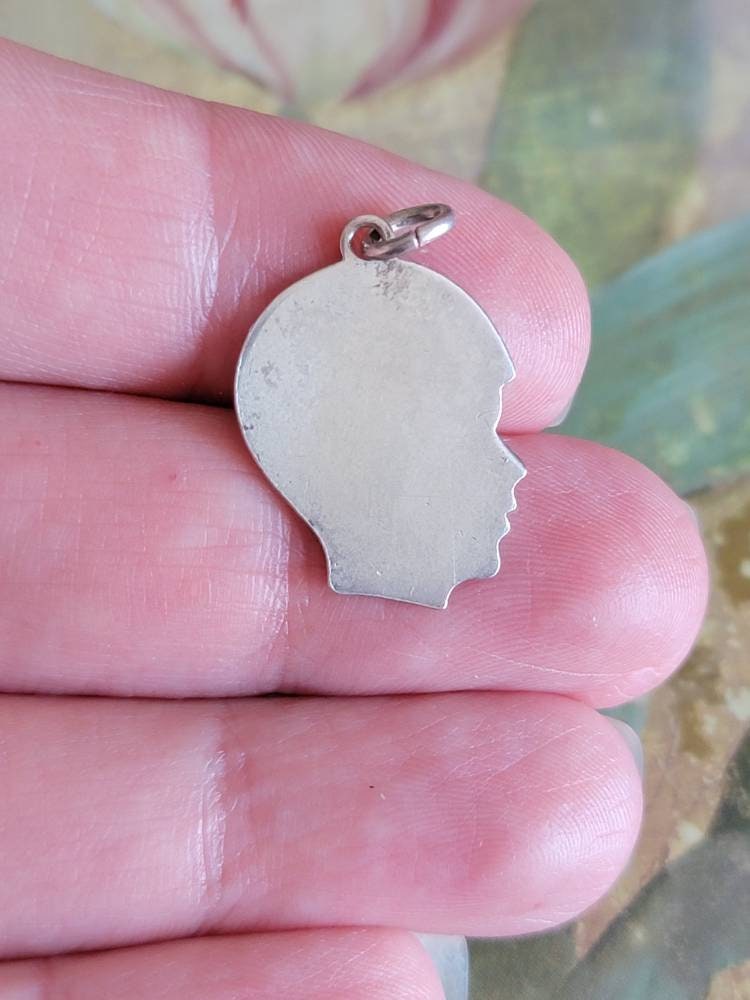 Vintage Sterling Silver Profile Son Boy Grandson Charm Pendant | Etsy