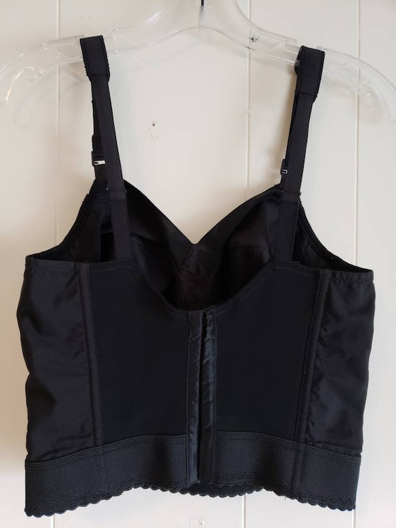 Vintage Exquesite Form Black Long Line Bra Brassiere … - Gem