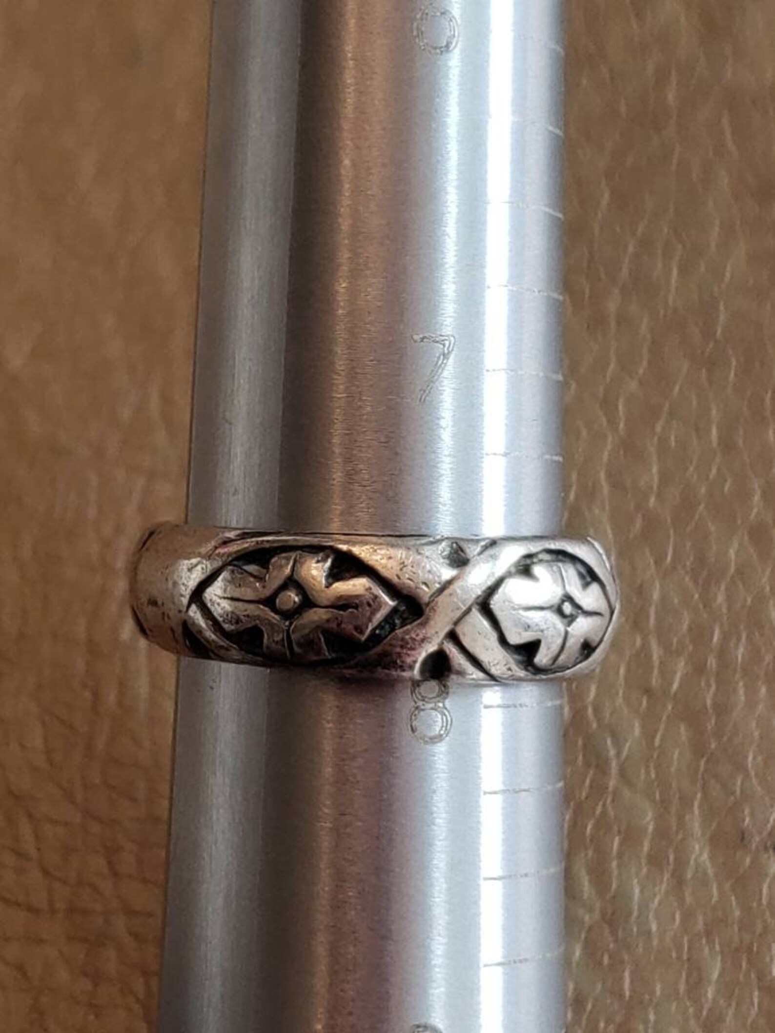 Vintage Sterling Silver Repeating Pattern Band Ring 1990s Wedding Band ...