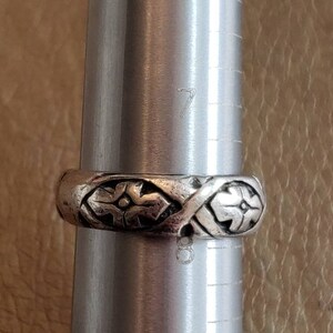 Vintage Sterling Silver Repeating Pattern Band Ring 1990s Wedding Band ...