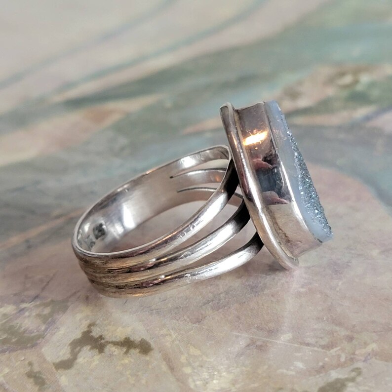 Vintage NB Nicky Butler India Signed Sterling Silver and Druzy Ring 925 ...