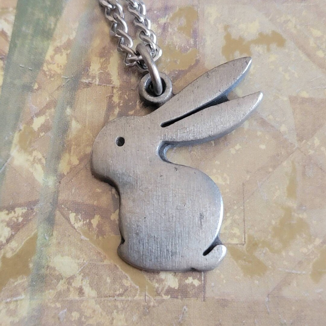 Vintage R. Tennesmed Sweden Pewter Rabbit Bunny Have Pendant on a Chain ...