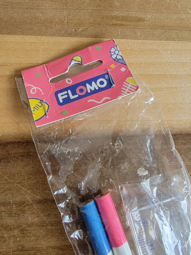 Vintage Dead Stock Flomo Stationary Set Pencils Erasers Ruler | Etsy